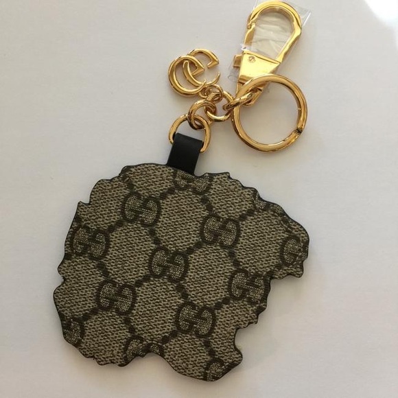 Gucci | Accessories | Gucci Tiger Keychain Embroidered Tiger Head ...